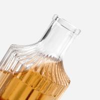 China Accptable Frosted Spirits Wine Glass Bottle with Cork Round Vertical Stripes 250ml 500ml for sale