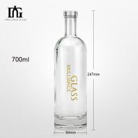 China Engraved 500ml 750ml 1000ml Vodka Spirit Bottle with Rum Gin Liquor Alcohol Glass Bottle for sale