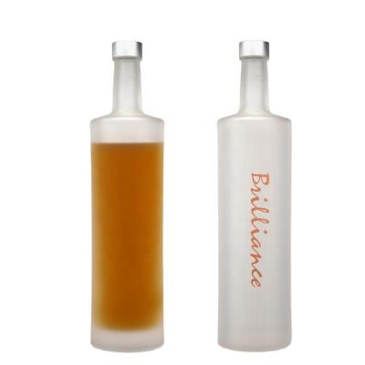 China 750ml Long Neck Cylinder Blue Colored Painted Glass Liquor Whiskey Vodka Bottle for Beverage for sale