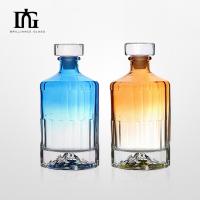 China Glass Collar 500ml Thick Bottom Transparent Bottle for Whisky Brandy Rum Gin Liquor for sale