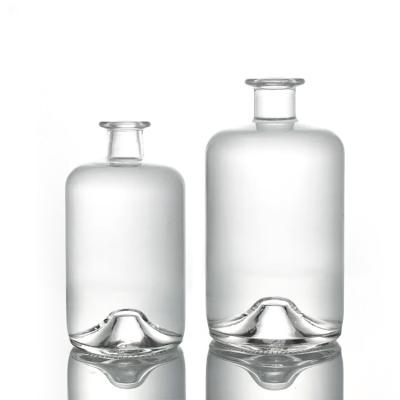 China Sample Provided Freely 750ml Transparent Red Wine Whiskey Nordic Glass Bottle With Cork for sale