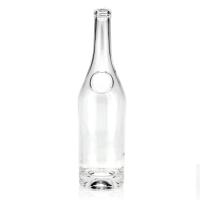 China Liquors and Beverage 700ml Cork Stopper Transparent Glass Bottle for Brandy Vodka Spirit for sale