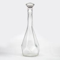 China Vodka 500ml Blue Glass Whiskey Spirit Bottle with Cork and Screw Cap for sale