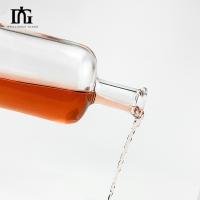 China WHISKY 750ml Clear Flint Glass Bottle with Classical Round Design and Glass Collar for sale