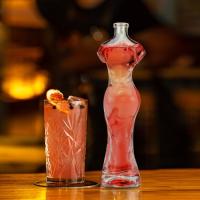 China Sale 160ml Beautiful Women Bottle for Brandy Vodka Glass Bottle Liquors and Beverage for sale