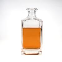 China Cap Type Cork Screw Both 750ml Square Shape Glass Gin Whiskey Liquor Bottle for Pharmacy for sale