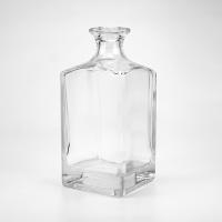 China Cap Type Cork Screw Both 750ml Square Shape Glass Gin Whiskey Liquor Bottle for Pharmacy for sale
