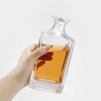 China Cap Type Cork Screw Both 750ml Square Shape Glass Gin Whiskey Liquor Bottle for Pharmacy for sale
