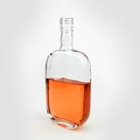 China Hot Stamping 500Ml Empty Square Shoulder Glass Vodka Bottle With Screw Cap For Liquors for sale