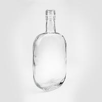 China Hot Stamping 500Ml Empty Square Shoulder Glass Vodka Bottle With Screw Cap For Liquors for sale