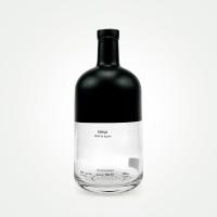 China OEM/ODM Acceptable Half Clear and Matte Black 750ml Gin Liquor Bottle with Cork Cap for sale