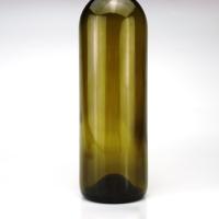 China 750ml Prime Color Glass Bottle for Red Wine Spirits Round Shape Green Color Cork Screw Cap for sale