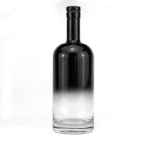 China 700ml 750ml 1000ml Spray Painting Cork Stopper Super Flint Wine Spirits Glass Bottle for sale