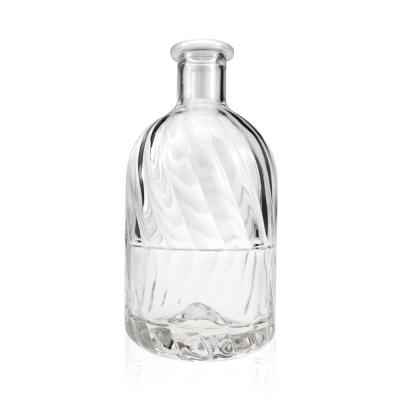 China Customized Engraving 375ml 500ml 700ml Glass Bottles for Juice Wine Alcohol Rum Brandy for sale