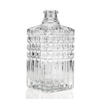 China OEM/ODM Acceptable Square 500ml Eco-Friendly Glass Bottle for Whiskey and Beauty for sale