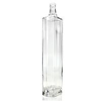 China Acceptable Customer's Logo Glass Bottle Shaped Triangle 650ml Liquor Whisky with Cork for sale