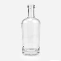 China Customized Logo 300ml 500ml 700ml 750ml Glass Bottle for Vodka Whisky Liquor Brandy for sale
