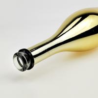 China 750ml Electroplating Gold Color Champagne Glass Bottle With Cork for Beverage Industrial for sale