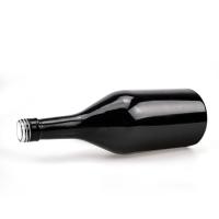 China Empty Black Painting Glass Bottle for Whiskey Vodka 500ml 1.75L Screw Cap Bottle for sale