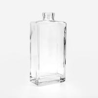 China 500ml Customized Square Glass Bottle for Gin Whisky Vodka Brandy Cork and Screw Cap for sale