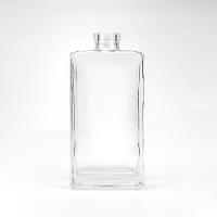 China 500ml Customized Square Glass Bottle for Gin Whisky Vodka Brandy Cork and Screw Cap for sale
