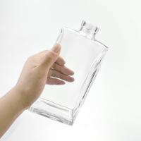 China 500ml Customized Square Glass Bottle for Gin Whisky Vodka Brandy Cork and Screw Cap for sale