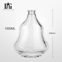 China Acid Etch Surface Handling 500ml Clear Glass Bottle for Vodka Brandy Whiskey for sale