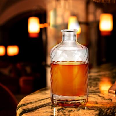 China Sealing Type CORK 500ml 700ml 750ml Empty Rum Whisky Spirit Vodka Glass Liquor Bottle for sale