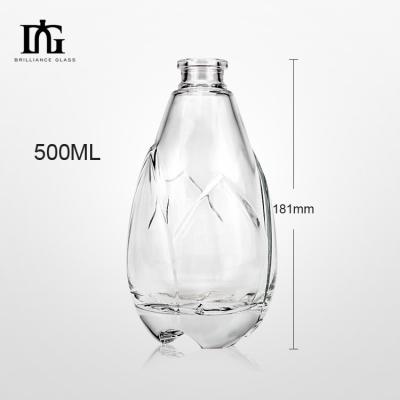 China Provided Freely Super Flint Color Crystal White Glass Bottles for Brandy and Vodka with Cork for sale