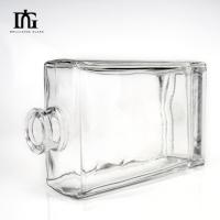 China 500ml Square Glass Bottle With Cork Stopper And Screw Cap For Limited Edition Liquor for sale