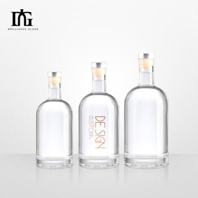 China Customize Logo Super Flint Glass Bottle for Whiskey Brandy Rum Spirits 350ml Capacity for sale