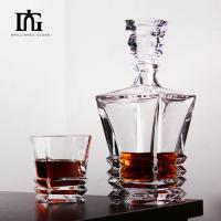China Glass Tumbler Wine Bottle with Solid Glass Stopper Capacity 500ml/700ml/750ml/1000ml for sale