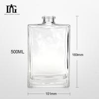 China Hot Stamping and Engraving 500ml Glass Bottle for End Vodka Brandy Gin Whiskey for sale