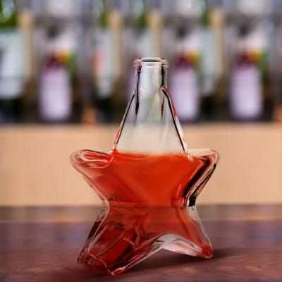 China Glass Bottle for Rum Whisky Vodka 200ml Capacity Custom Unique Design Cork Included for sale