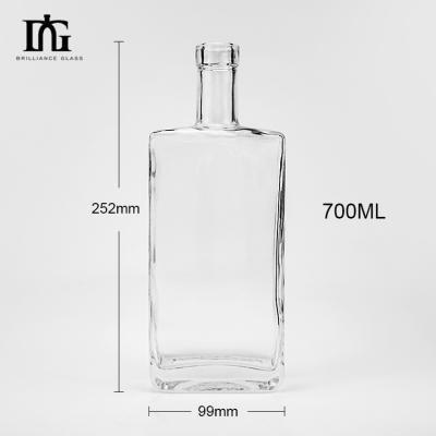 China Hot Stamping and Painting Glass Bottle for Rum Whiskey Vodka Spirits in 700ml Size for sale