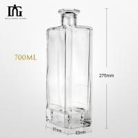 China 500ml/700ml/750ml VODKA Glass Bottle with Unique Square Shape and Mountain Bottom Design for sale