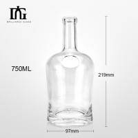China Customized 750ml Glass Whiskey Rum Spirit Vodka Bottle With Cork for Hot Stamping for sale