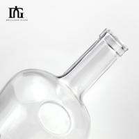 China Customized 750ml Glass Whiskey Rum Spirit Vodka Bottle With Cork for Hot Stamping for sale