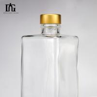 China Acceptable Customer's Logo Square Shape Thick Bottom Clear Gin Rum Vodka Juice Bottle for sale