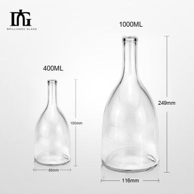 China 250ml/500ml/700ml/750ml Capacity Round Glass Liquor Bottle with CORK Sealing Type for sale