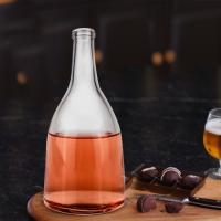 China 250ml/500ml/700ml/750ml Capacity Round Glass Liquor Bottle with CORK Sealing Type for sale
