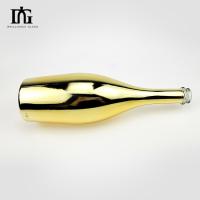 China 750ml Gold Wine Electroplated Champagne Glass Bottle for Spirits Botellas De Vidrio for sale