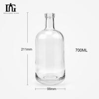 China 500ml 750ml Matte Black White Tequila Liquor Glass Bottle Wine Drink Gin Vodka with Cork for sale