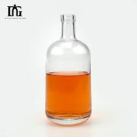 China 500ml 750ml Matte Black White Tequila Liquor Glass Bottle Wine Drink Gin Vodka with Cork for sale