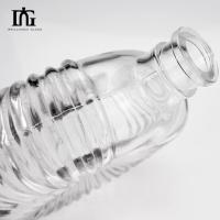 China Glass Collar 500ml Brandy Wine Gin Rum Whiskey Alcohol Bottle with Cork and Screw Cap for sale