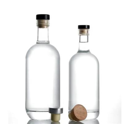 China Glass Collar Liquor Bottle with 375ml 500ml 700ml 750ml Capacity and Matching Cap for sale