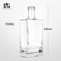 China Glass Collar Square Shape 50cl 70cl 75cl Top-Rated Liquor Bottle with Matching Cap for sale