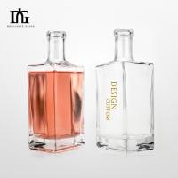 China Glass Collar Square Shape 50cl 70cl 75cl Top-Rated Liquor Bottle with Matching Cap for sale