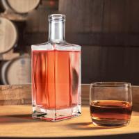 China Glass Collar Square Shape 50cl 70cl 75cl Top-Rated Liquor Bottle with Matching Cap for sale