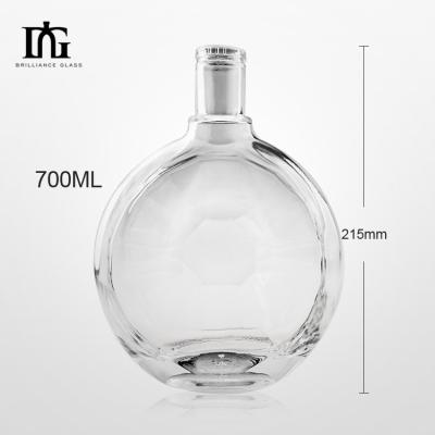 China 50cl Glass Bottle with Clear Liquor Whiskey or Wine and Custom Embossed Logo for sale